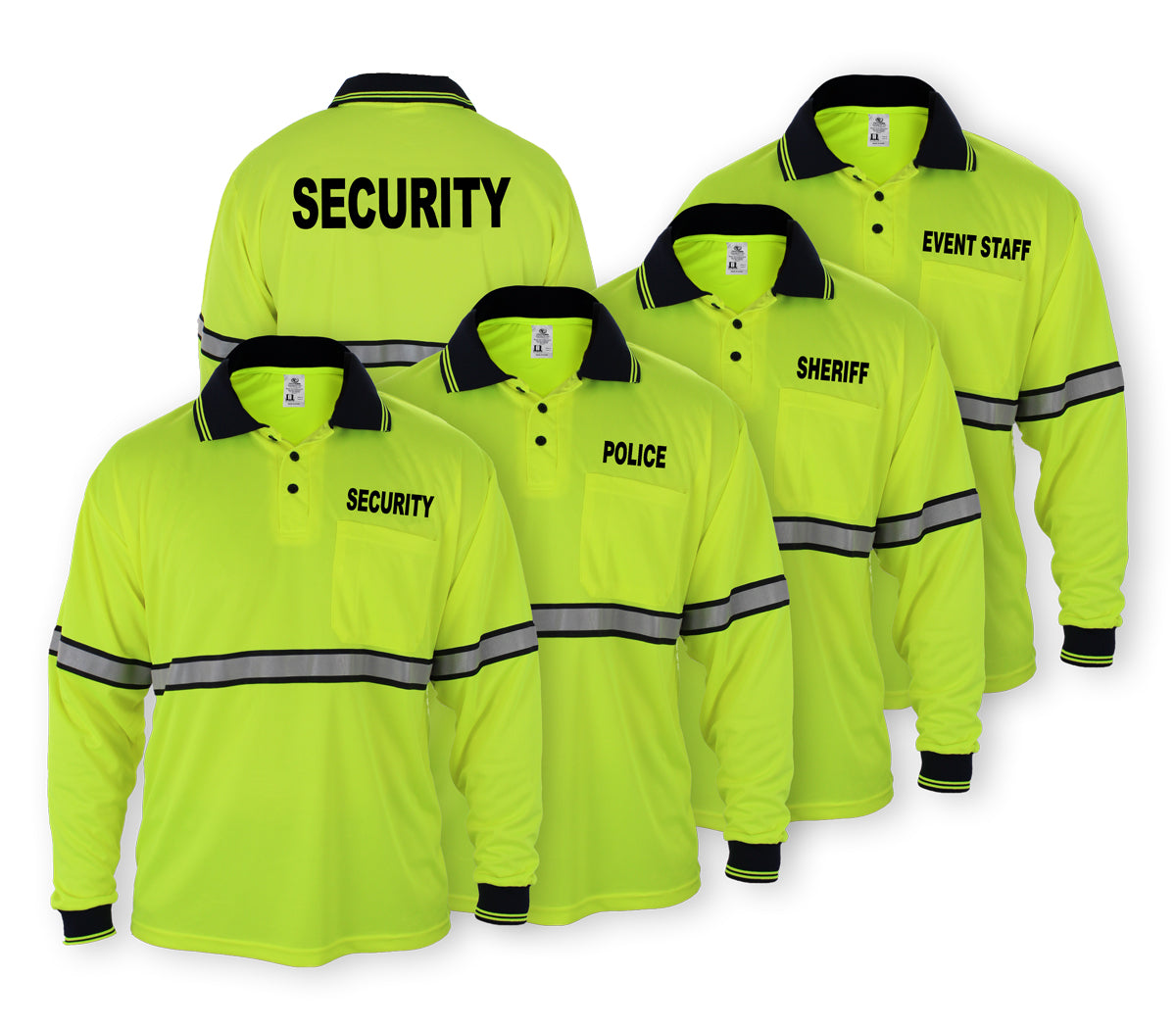 First Class High Visibility Long Sleeve Polo Shirt With Reflective Str ...